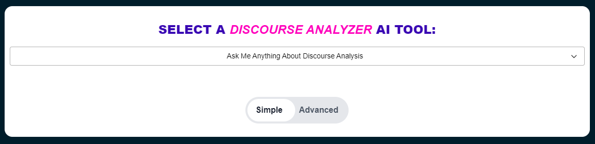 Discourse Analyzer Simple - Discourse Analyzer AI Toolkit